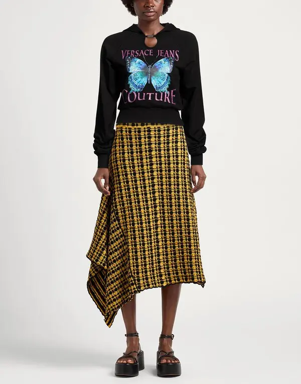 Versace Cotton French Terry Sweatshirt With Butterfly Print And Crystals