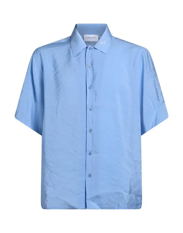 FAMILY FIRST Shirt Size Cupro, Polyester - Blue