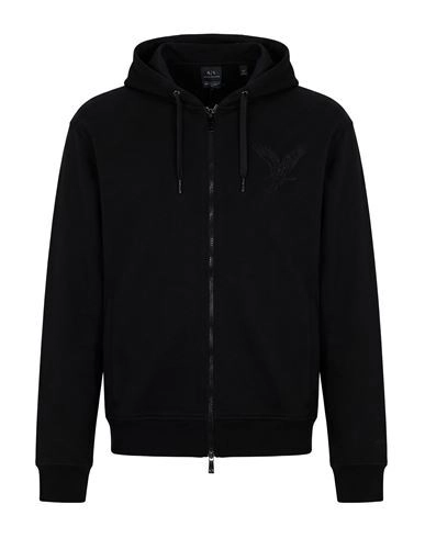 Armani Exchange Embroidered Zip-up Hoodie - Black