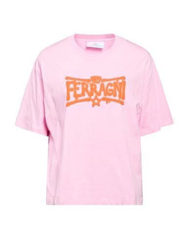 CHIARA FERRAGNI Cotton T-shirt With Logo Print - Pink
