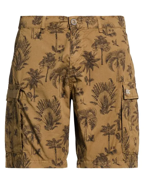 LA MARTINA Cotton Cargo Shorts With Hawaiian Print And Embroidered Logo