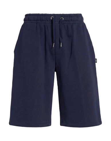 Iceberg Cotton Athletic Shorts With Print And Logo - Navy