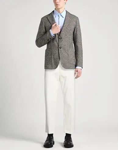 PAOLO PECORA Pants Size Cotton, Elastane - White
