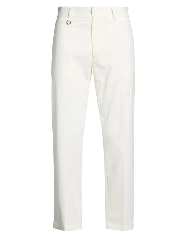 PAOLO PECORA Pants Size Cotton, Elastane - White