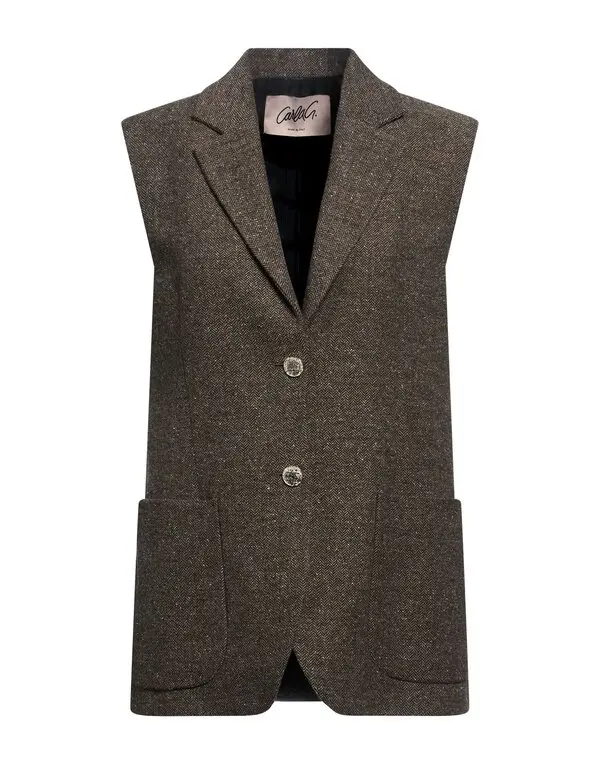 CARLA G. Sleeveless Tweed Blazer
