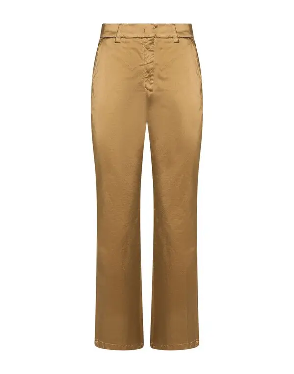 DEPARTMENT 5 Khaki Cotton & Viscose Blend Stretch Bootcut Pants