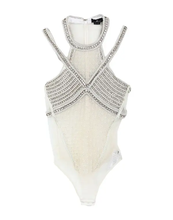 Elisabetta Franchi Bodysuit Ivory Size Polyamide, Elastane