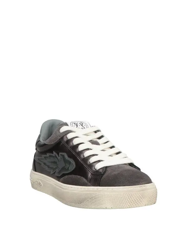 ENTERPRISE JAPAN Charcoal Leather Low-top Sneakers