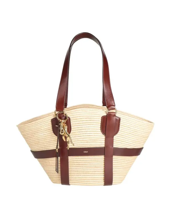 Chloé Raffia And Calfskin Maxi Shopper Bag