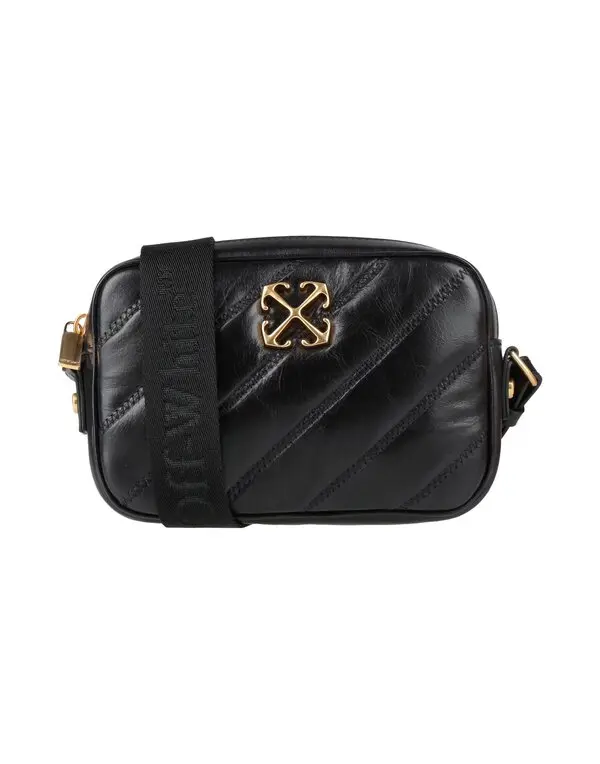 OFF-WHITE™ Calfskin Quilted Camera Bag With Gold Tone Logo