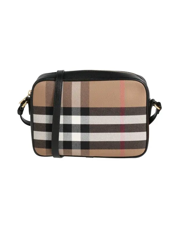 Burberry Cotton And Calfskin Cross-body Bag - Black