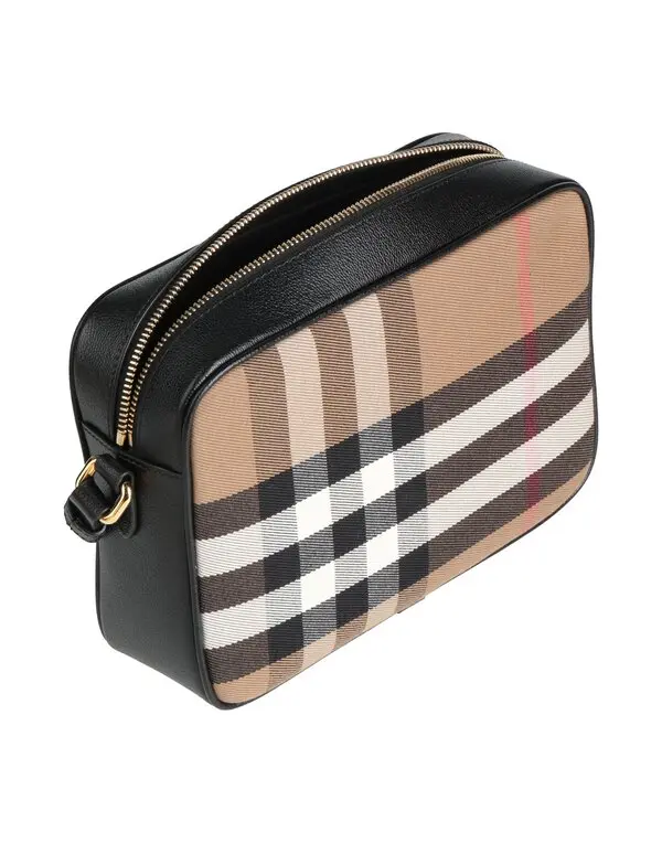 Burberry Cotton And Calfskin Cross-body Bag - Black