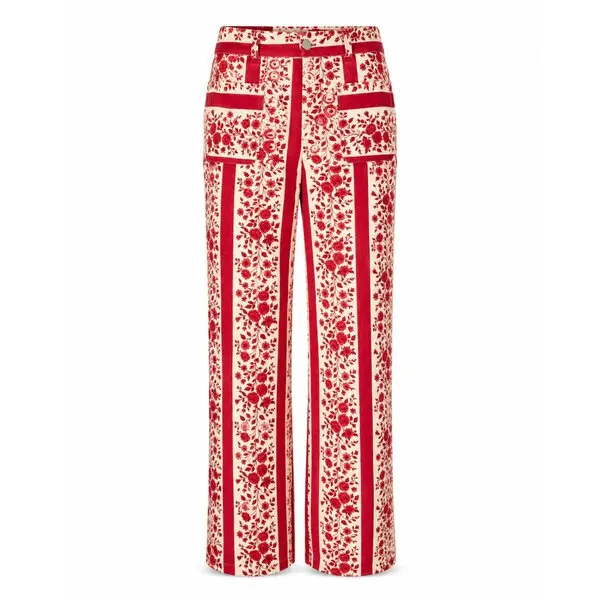 MIND TRAVELER Valeria Floral Print Straight Leg Trousers