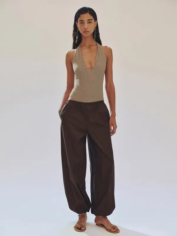 REFORMATION Aven Short Pant - Brown