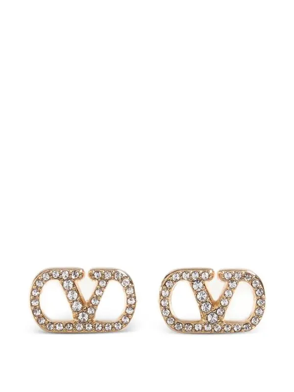 Valentino Garavani Vlogo Signature Strass Earrings - Gold