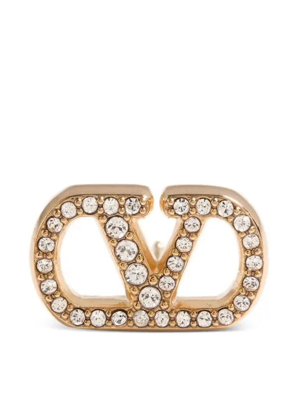 Valentino Garavani Vlogo Signature Crystal Stud Earrings - Gold