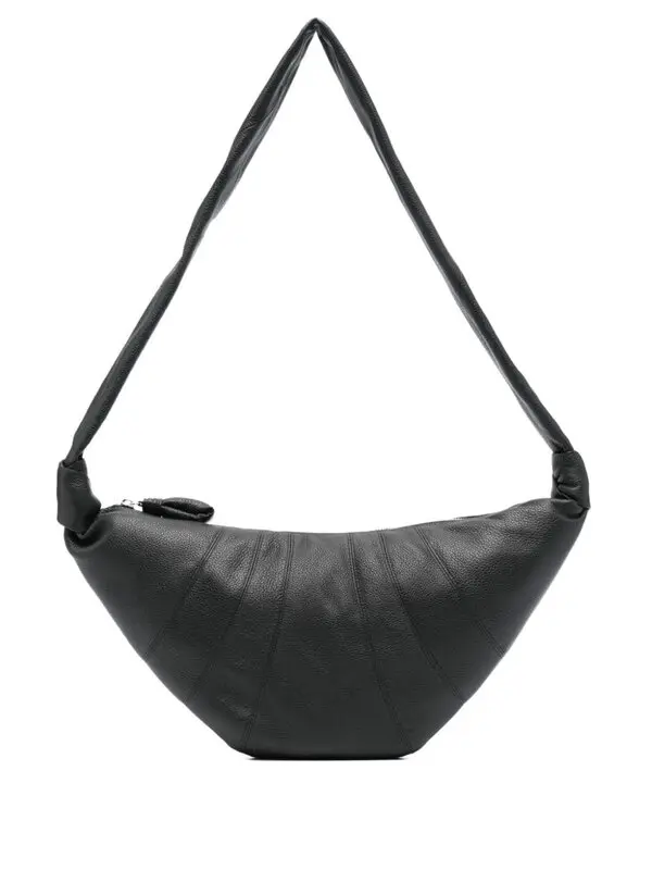 LEMAIRE Croissant Medium Leather Shoulder Bag - Black