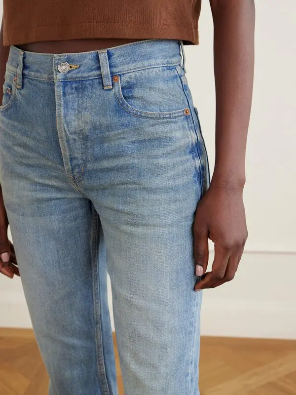 Saint Laurent High-rise Straight-leg Selvedge Denim Jeans - Blue