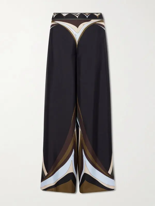 Emilio Pucci Printed Silk-twill Wide-leg Pants