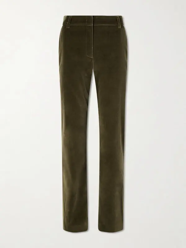 La DoubleJ Velvet Straight-leg Trousers - Green