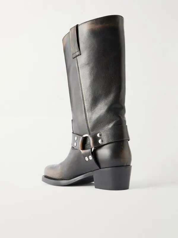 Paris Texas Roxy Studded Leather Knee High Boots