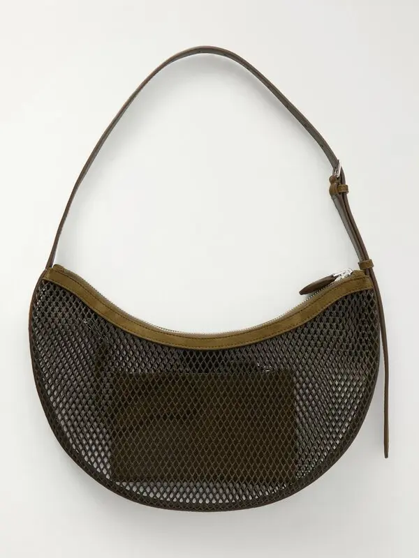 Alaïa Demi Lune Mesh Shoulder Bag - Green