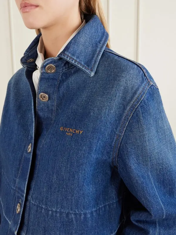 Givenchy Cropped Raw Edge Denim Jacket