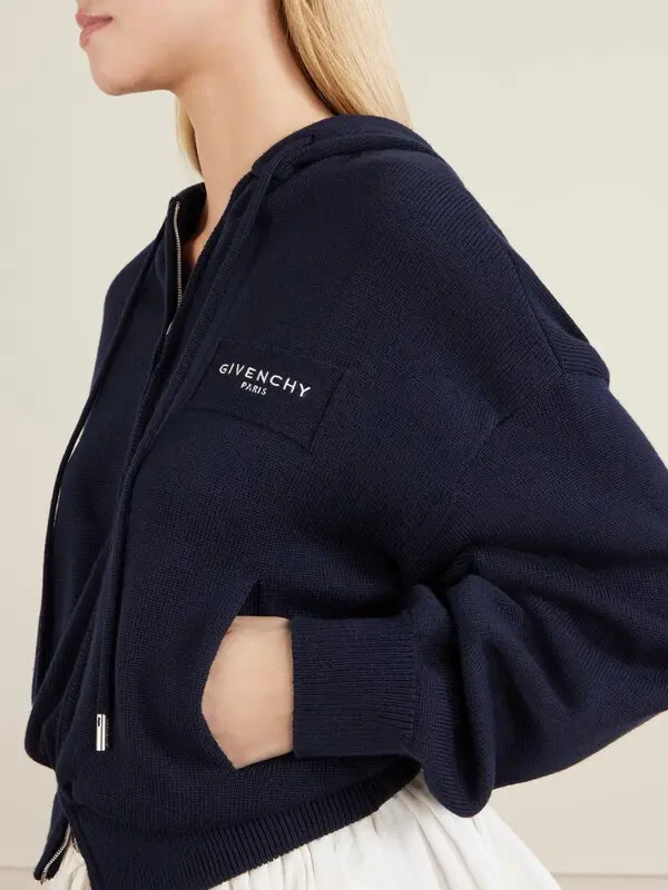 Givenchy Logo-embroidered Zip-up Hoodie