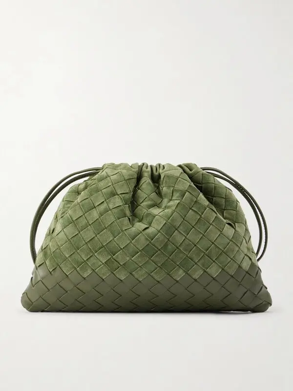 Bottega Veneta Dustbag Intrecciato Suede Shoulder Bag