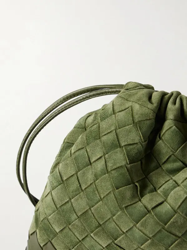 Bottega Veneta Dustbag Intrecciato Suede Shoulder Bag