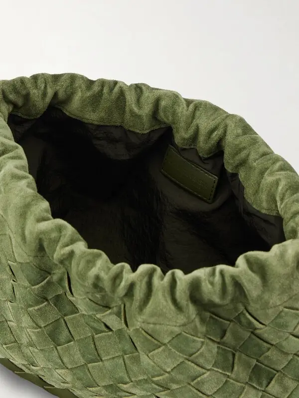 Bottega Veneta Dustbag Intrecciato Suede Shoulder Bag