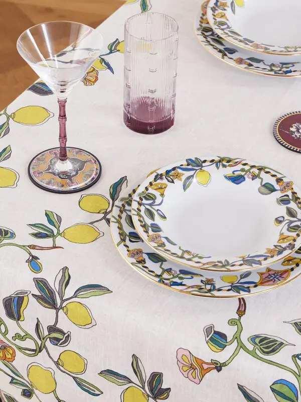 La DoubleJ Large Printed Linen Tablecloth
