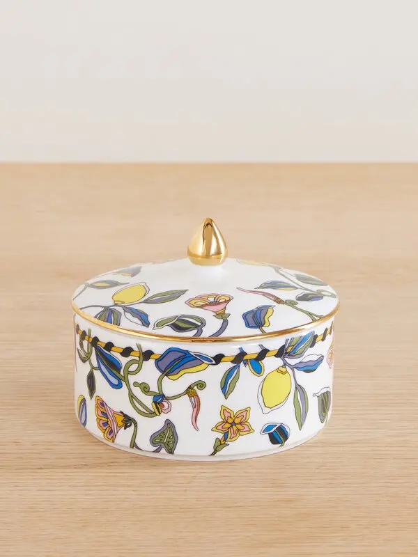 La DoubleJ Goodie Gold-plated Porcelain Jar - White