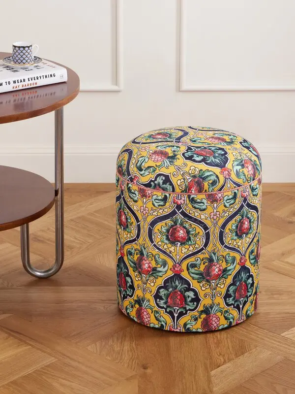 La DoubleJ Babà Printed Canvas Pouf