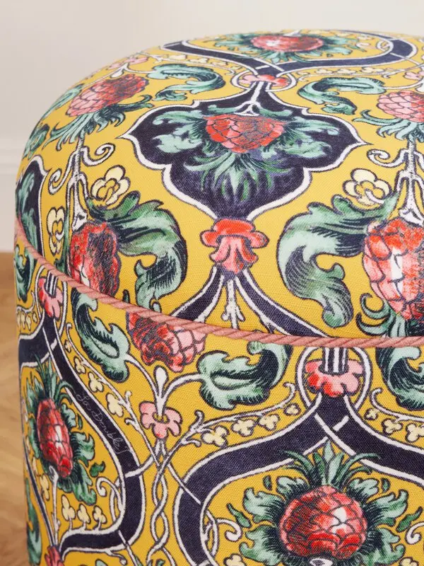 La DoubleJ Babà Printed Canvas Pouf