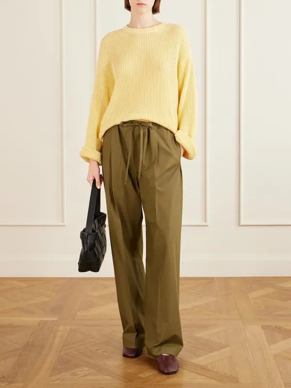 Another Tomorrow Cotton And Linen-blend Sweater