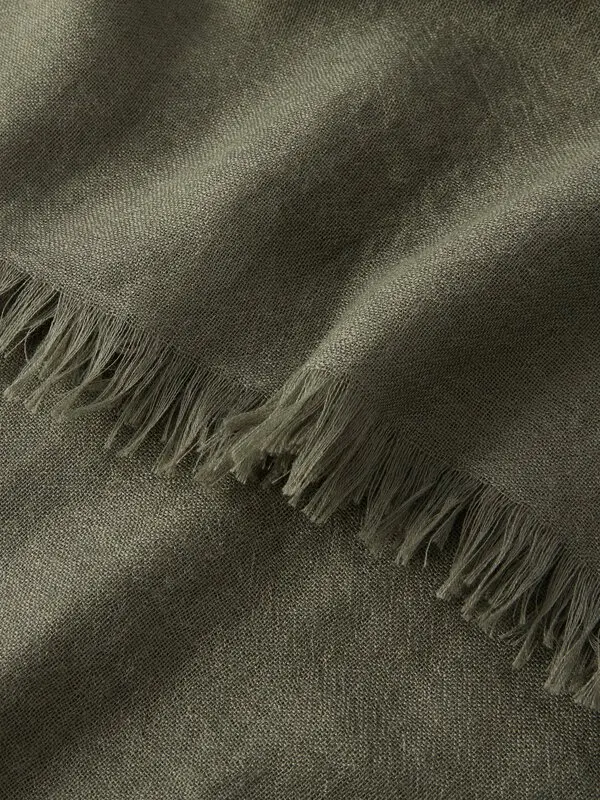 Brunello Cucinelli Karakorum Cashmere And Silk-blend Scarf - Green
