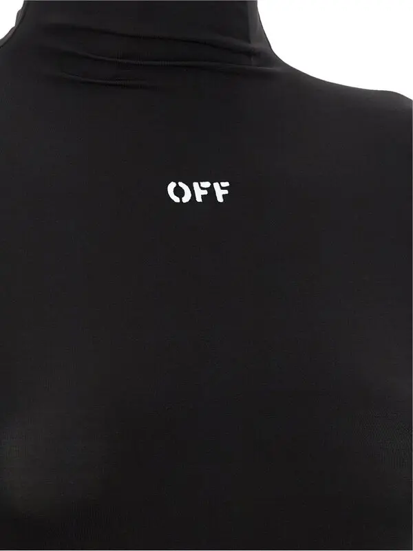Off-White Off Stamp" High Neck Long Sleeve Sweater - Black