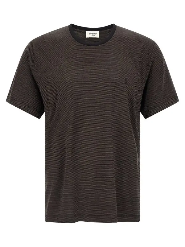 Saint Laurent Cassandre' T-shirt - Brown