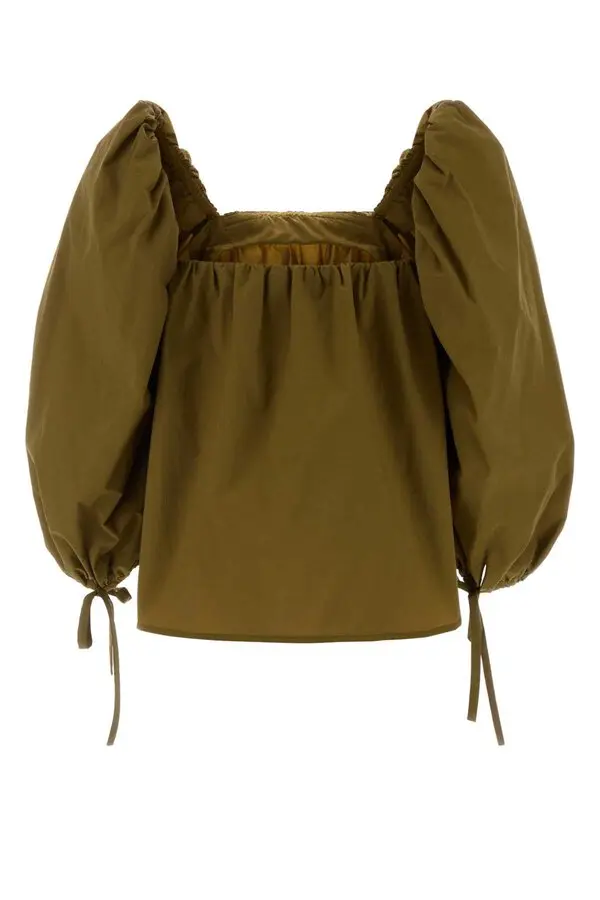 Saint Laurent Olive Jersey Blouse