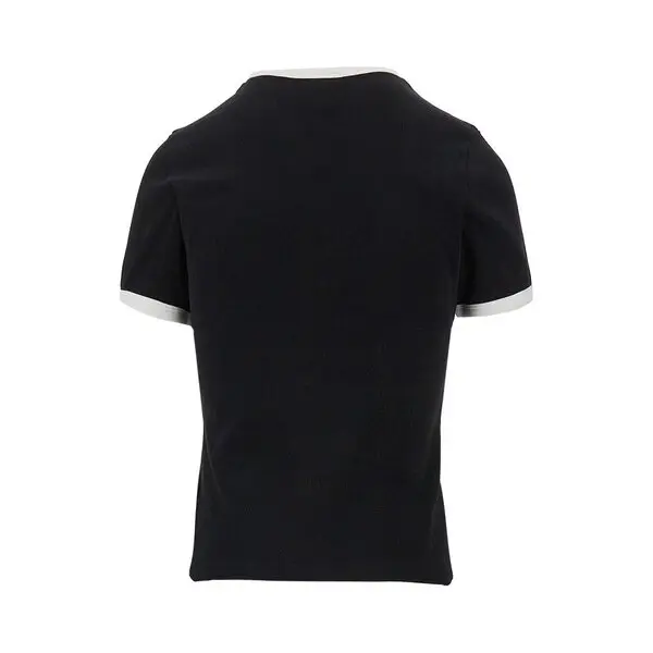 COURREGES Cotton T-shirt With Contrasting Tris Woan