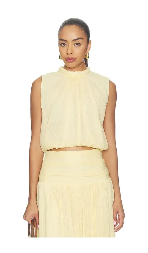CAMILA COELHO Leora Cropped Top - Yellow