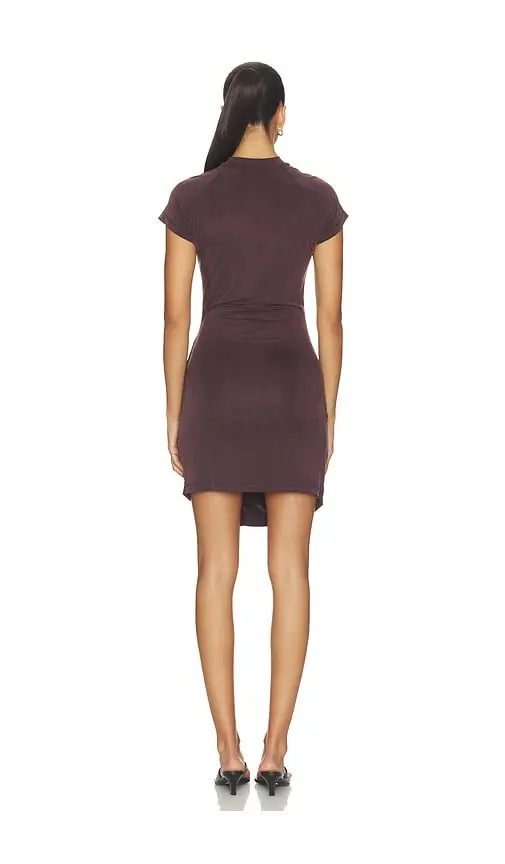 AGOLDE Draped Overlay Raglan Sleeve Mini Dress - Purple