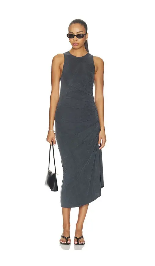 AGOLDE Draped Overlay Raglan Sleeve Mini Dress
