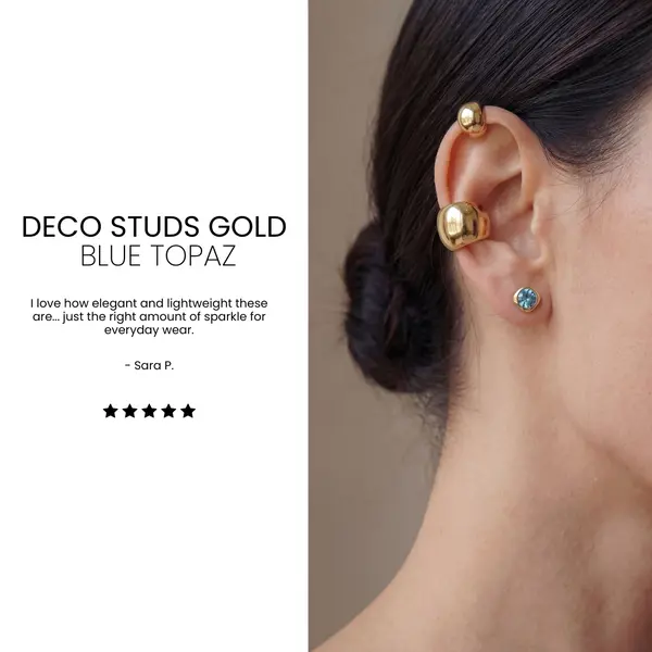 SOPHIE BLAKE Deco Studs Blue Topaz Earrings