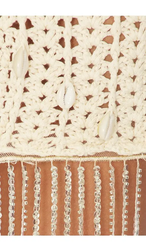 MORE TO COME Acacia Crochet Mini Dress In Neutral