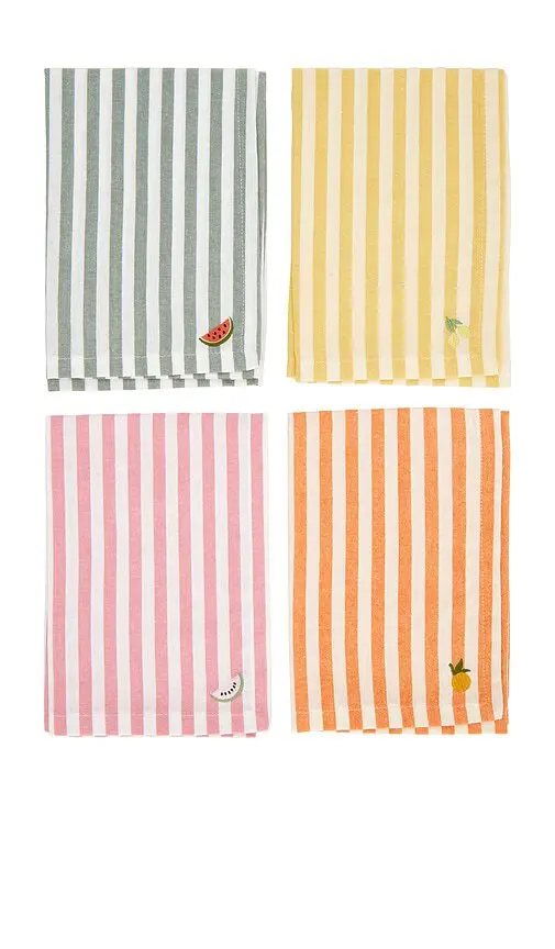 FRASIER STERLING Tutti Fruity Dinner Napkin Set In Green