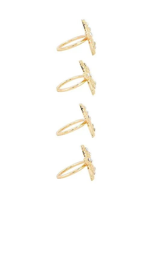 FRASIER STERLING Starfish Napkin & Ring Set In Metallic Gold