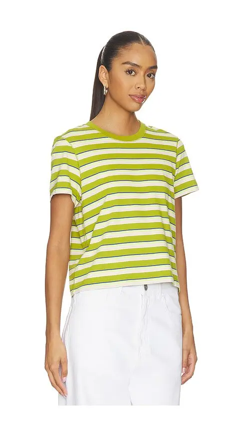 LA LIGNE Stripe Molly Tee In Olive