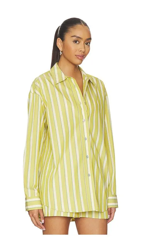 LA LIGNE Oversized Button Down Shirt In Olive